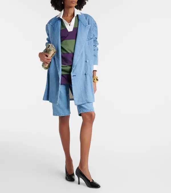 Dries Van Noten Oversized Denim Blazer - Blue
