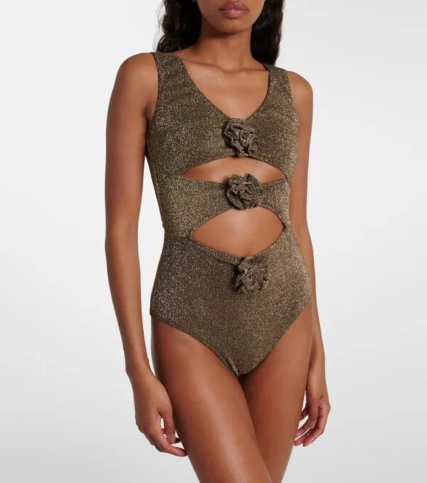 ALEXANDRA MIRO Beth Floral-appliqué Swimsuit
