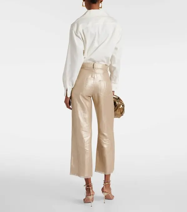 Max Mara High-rise Cropped Wide-leg Linen Pants
