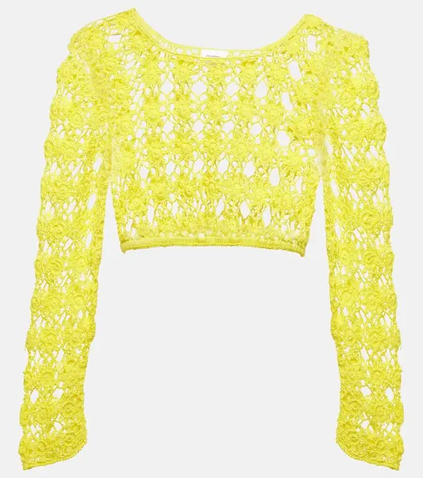 Anna Kosturova Bella Crochet Crop Top - Yellow