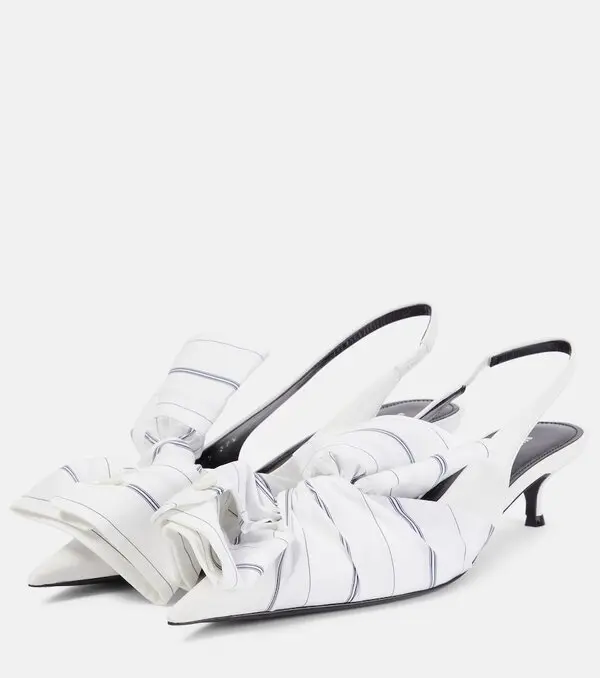 Balenciaga Knife 40 Leather Slingback Pumps