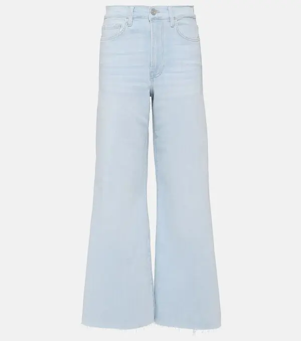 FRAME Le Palazzo Cropped Wide-leg Jeans - Blue