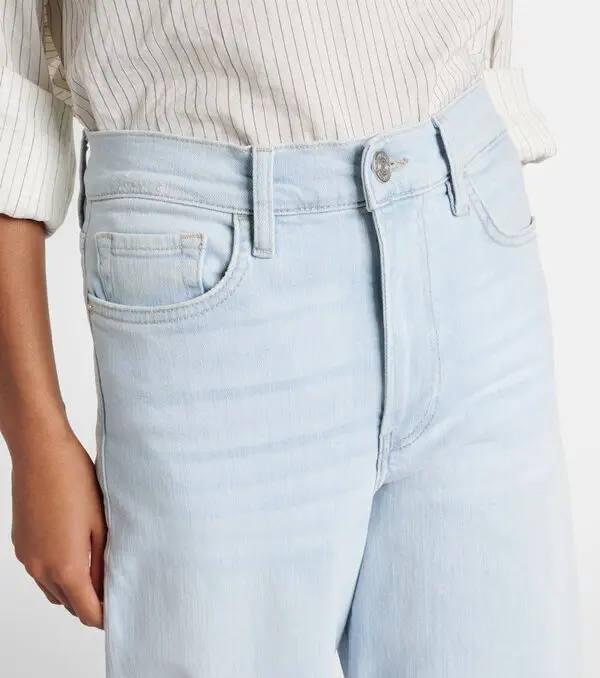 FRAME Le Palazzo Cropped Wide-leg Jeans - Blue