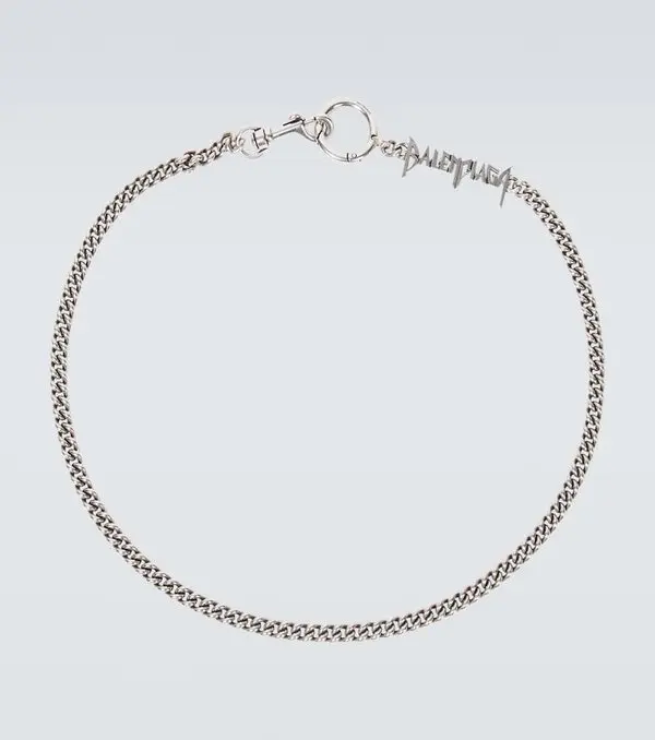 Balenciaga Typo Logo Chain - Silver
