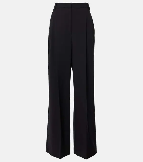 Brunello Cucinelli Wool-blend Wide-leg Trousers - Black