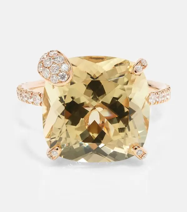 BUCHERER FINE JEWELLERY Peekaboo Ring With Beryl And Diamonds - Gold