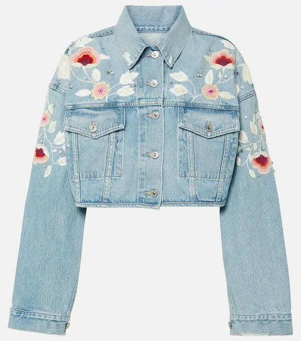 Citizens Of Humanity Lena Embroidered Denim Jacket - Blue