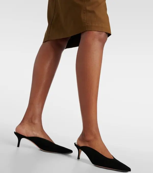 GIANVITO ROSSI Suede Mules - Black
