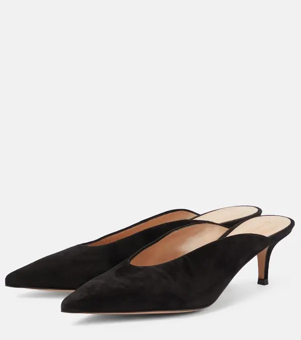 GIANVITO ROSSI Suede Mules - Black