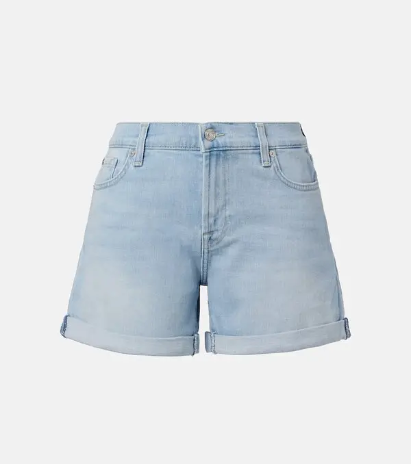 7 For All Mankind Mid-rise Denim Shorts - Blue