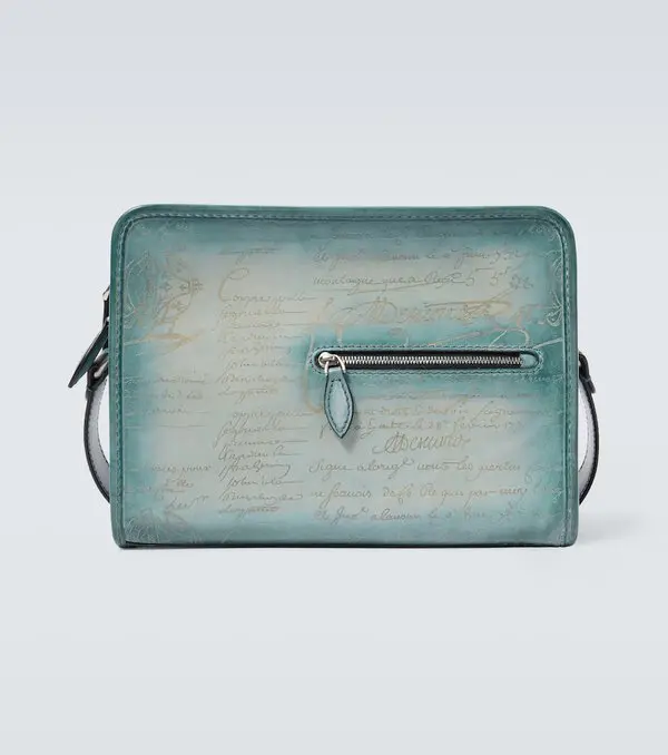 Berluti Journalier Scritto Leather Messenger Bag