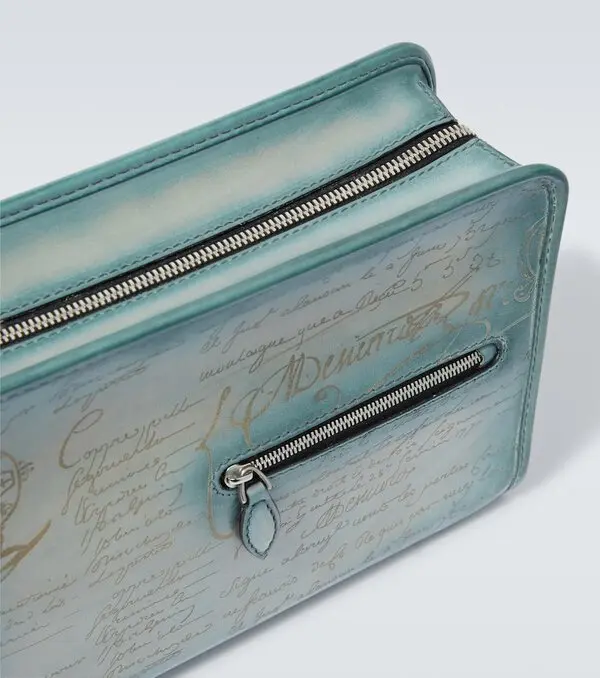 Berluti Journalier Scritto Leather Messenger Bag