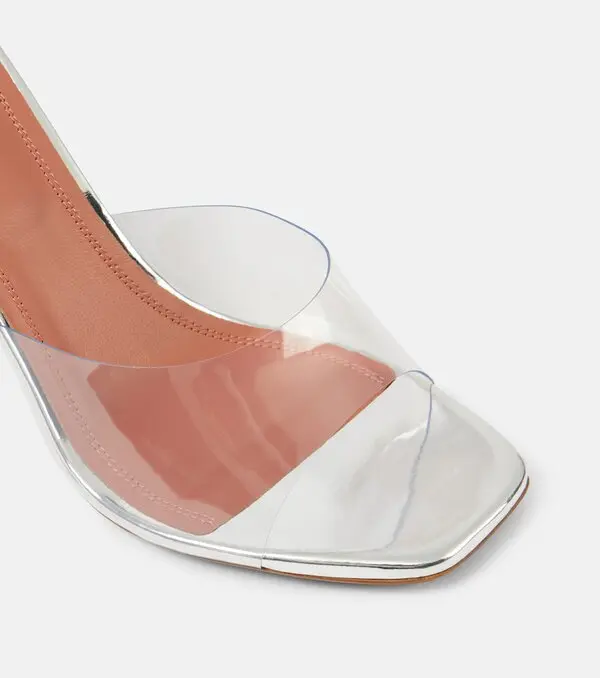 Amina Muaddi Lupita Glass 95 Mules - Transparent