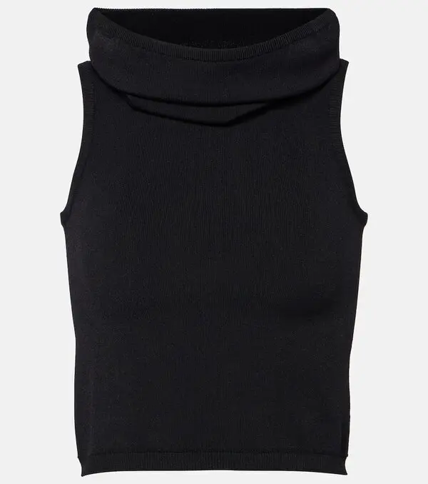 Alaïa Hooded Crop Top - Black