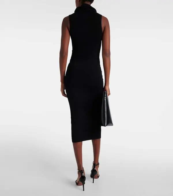 Alaïa Hooded Crop Top - Black