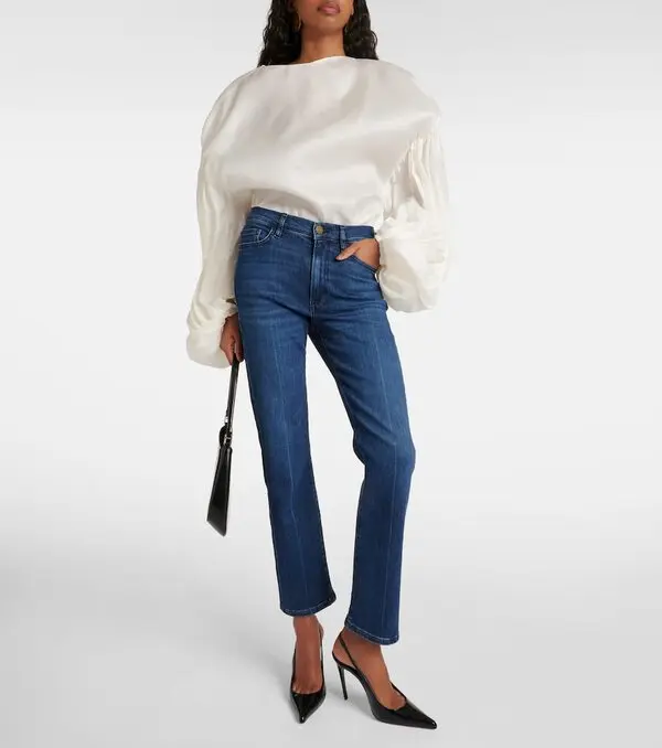 FRAME Le High Straight Mid-rise Jeans - Blue