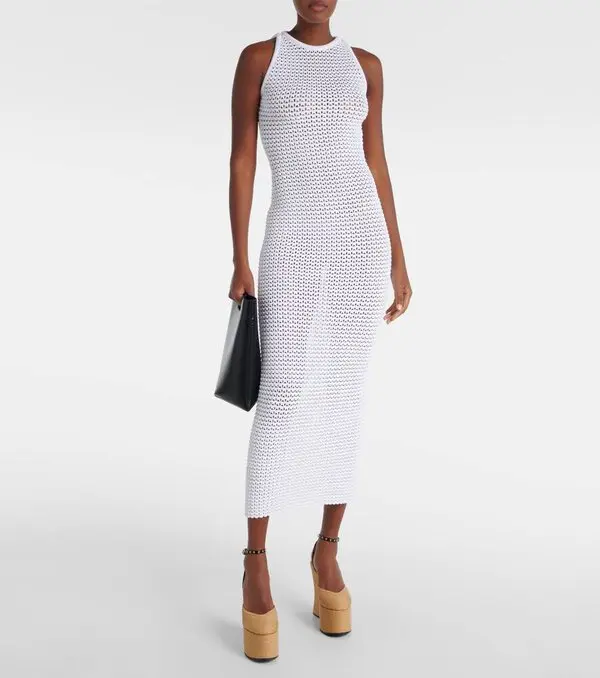Alaïa La Leather-trimmed Paper Straw Wedges