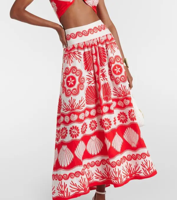 knee length dresses for ladies Farm Rio Women's Ainika Shell Maxi Dress