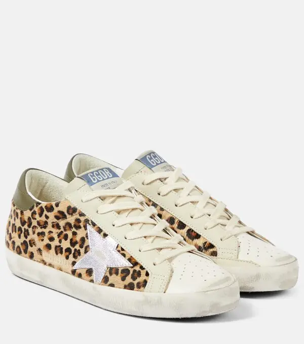 GOLDEN GOOSE Super-star Leopard-print Sneakers - Multicoloured