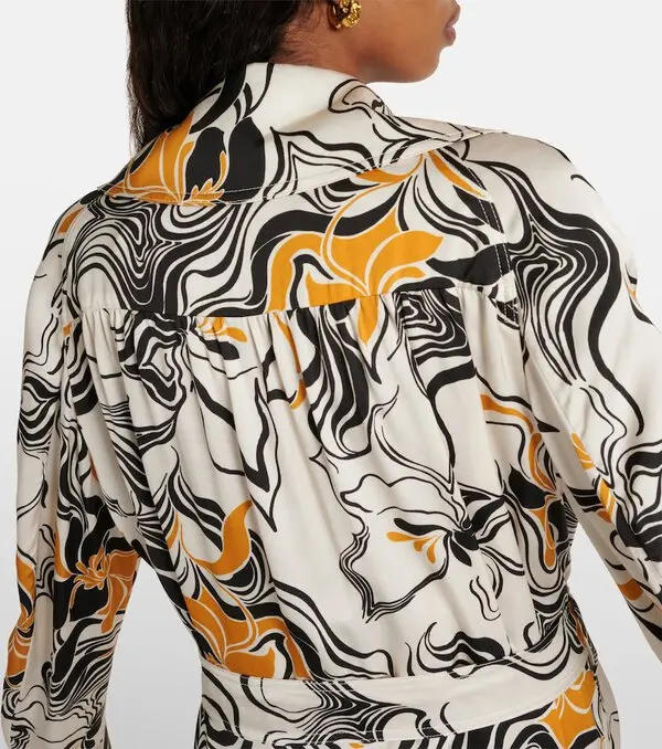 Dries Van Noten Printed Double-breasted Coat