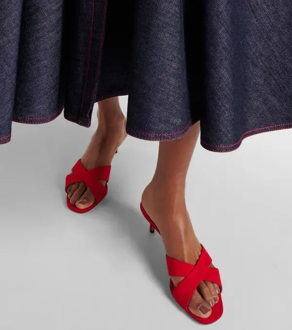 AQUAZZURA Divine 50 Suede Mules