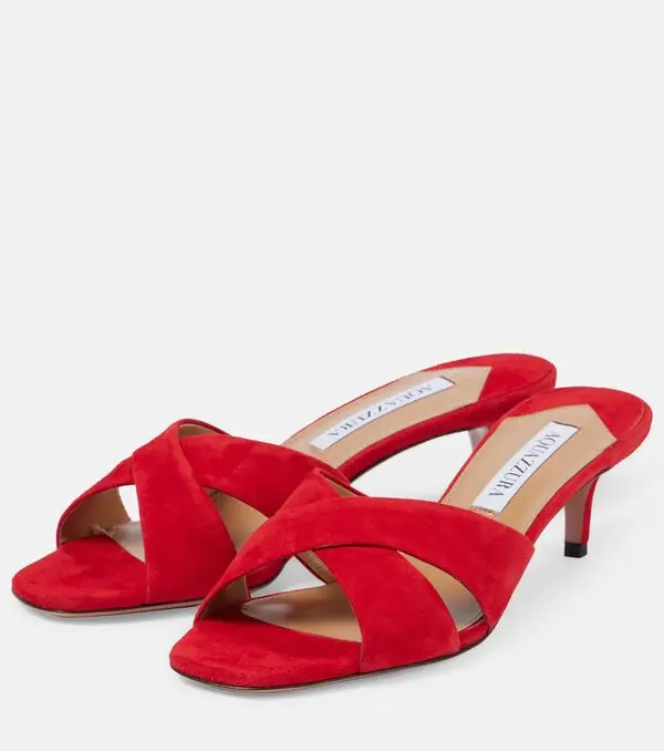 AQUAZZURA Divine 50 Suede Mules