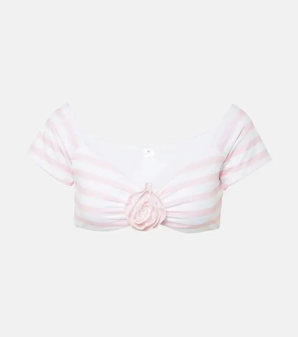BANANHOT Stefani Striped Crop Top - Pink