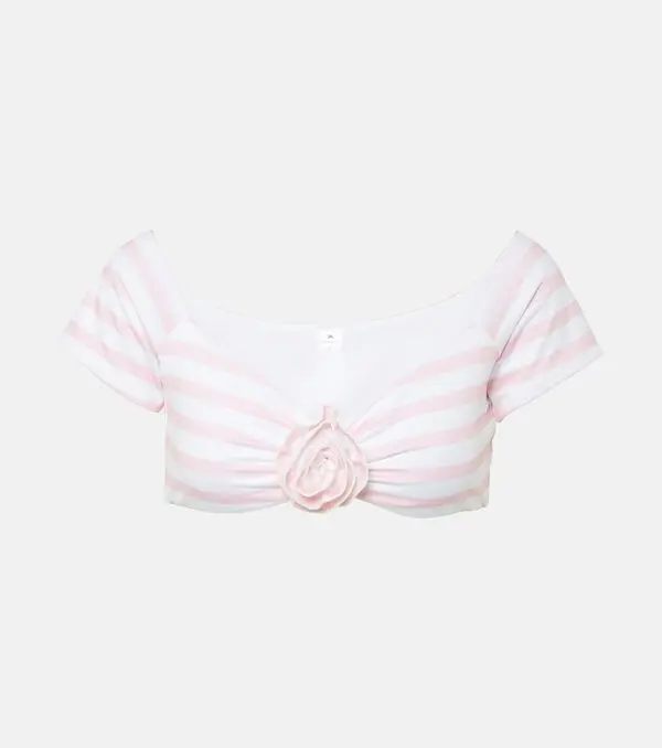 BANANHOT Stefani Striped Crop Top - Pink