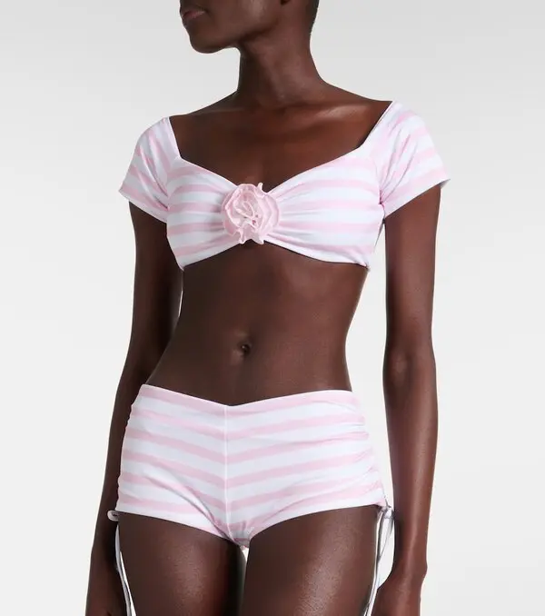 BANANHOT Stefani Striped Crop Top - Pink