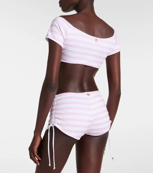 BANANHOT Stefani Striped Crop Top - Pink