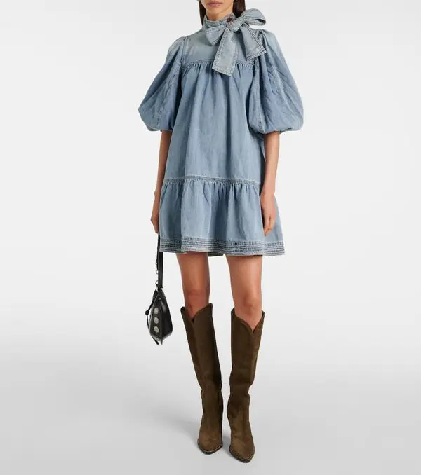 Zimmermann Denim Smock Minidress In Blue - 30% Off | Editorialist