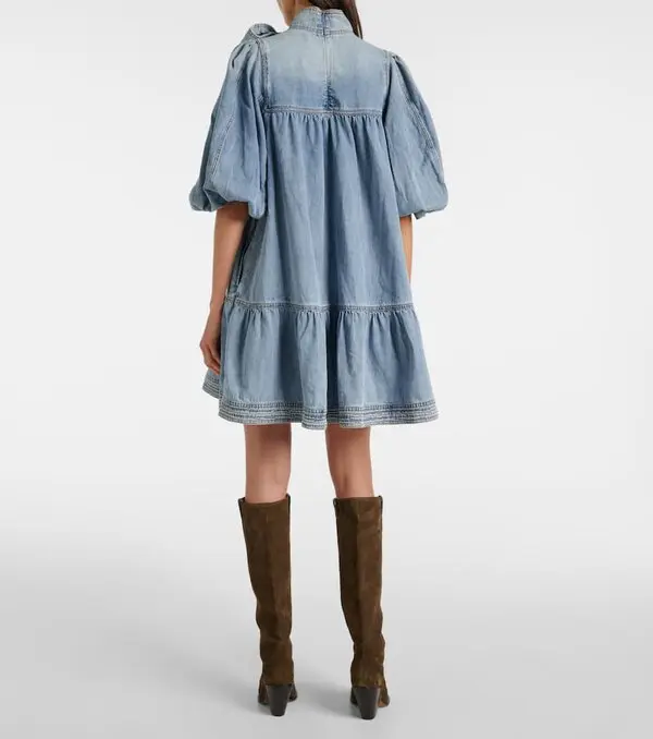 Zimmermann Denim Smock Minidress In Blue - 30% Off | Editorialist