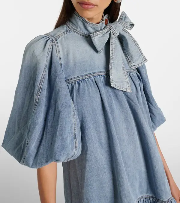 blue color dress material Baby Denim Smocked Dress | Baby Day Outfits