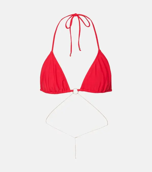 BANANHOT Chain Triangle Bikini Top - Red