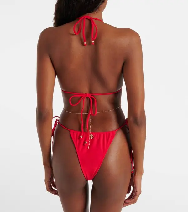 BANANHOT Chain Triangle Bikini Top - Red