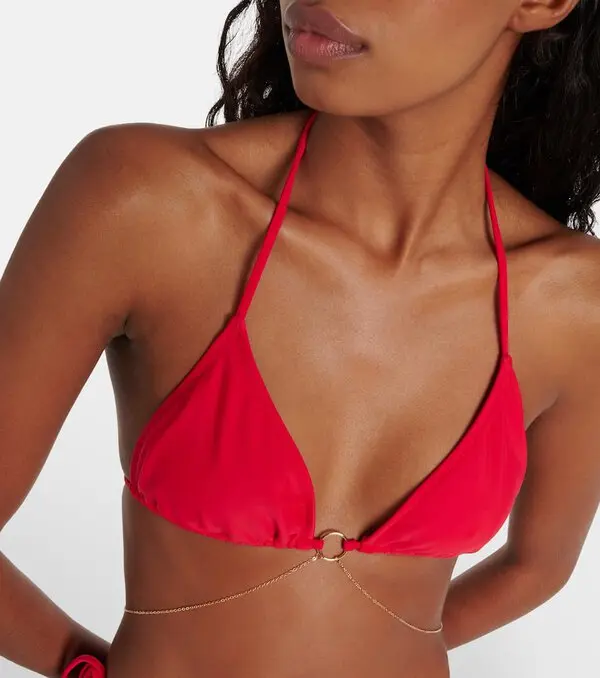 BANANHOT Chain Triangle Bikini Top - Red
