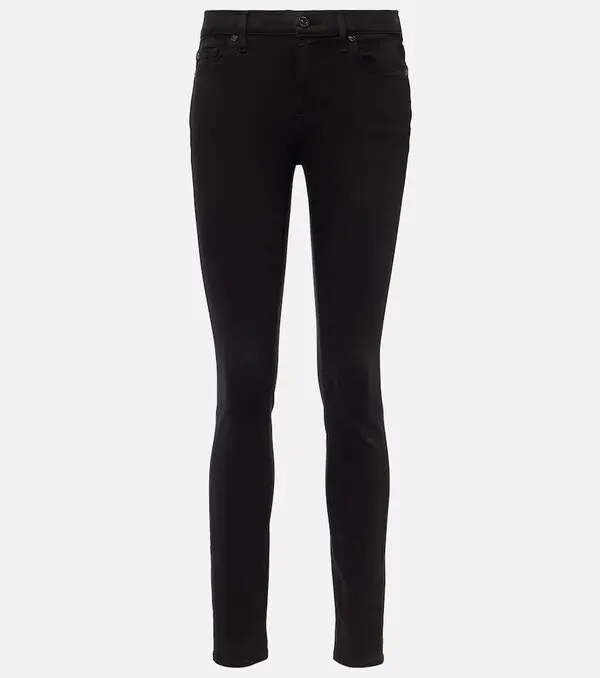 7 For All Mankind The Skinny B Mid-rise Jeans - Black