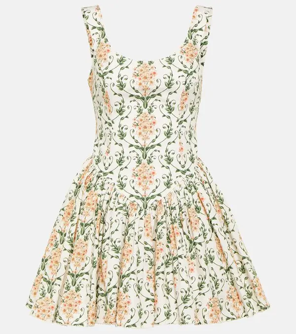 Agua Bendita Pluma Floral Corset Dress - White
