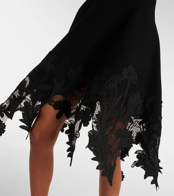 Oscar De La Renta Lace-trimmed Knitted Minidress