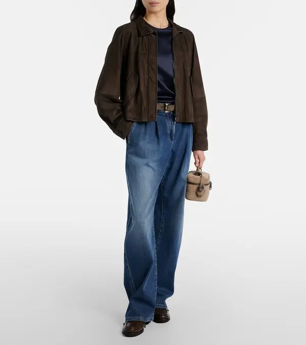 Brunello Cucinelli Silk-blend T-shirt - Blue