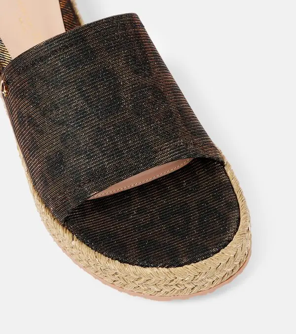 GIANVITO ROSSI Leopard-print Espadrille Platform Slides
