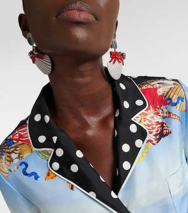 Dolce & Gabbana Capri Printed Silk Satin Shirt