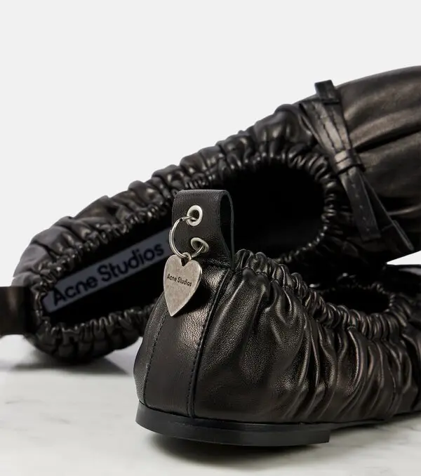 Acne Studios Bow-detail Leather Ballerinas
