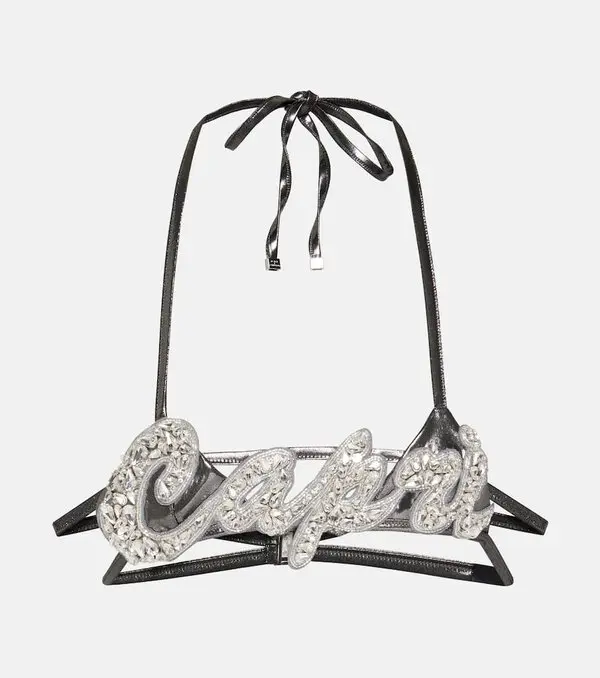 Dolce & Gabbana Capri Crystal-embellished Bra Top - Silver