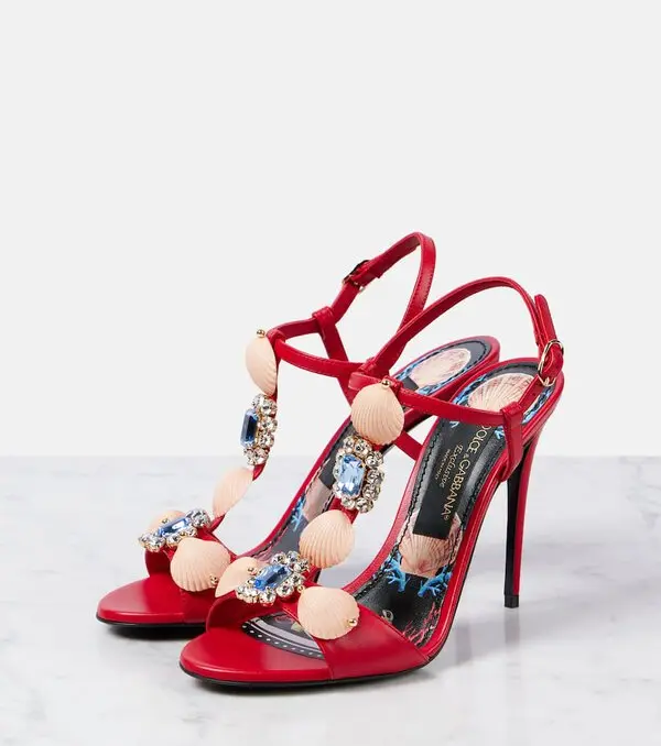 Dolce & Gabbana Capri Embellished Leather Sandals