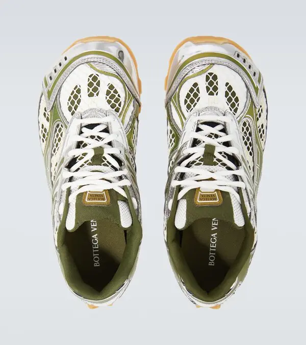 Bottega Veneta Orbit Lace-Up Sneakers Green Editorialist