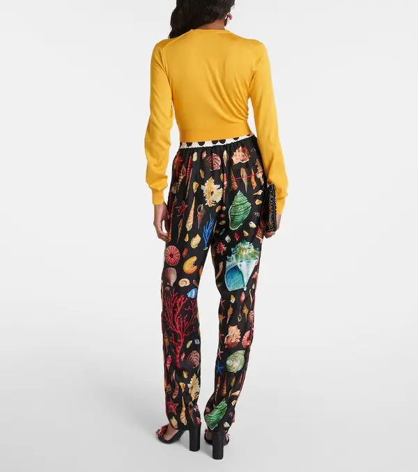 Dolce & Gabbana Cropped Silk Cardigan - Yellow