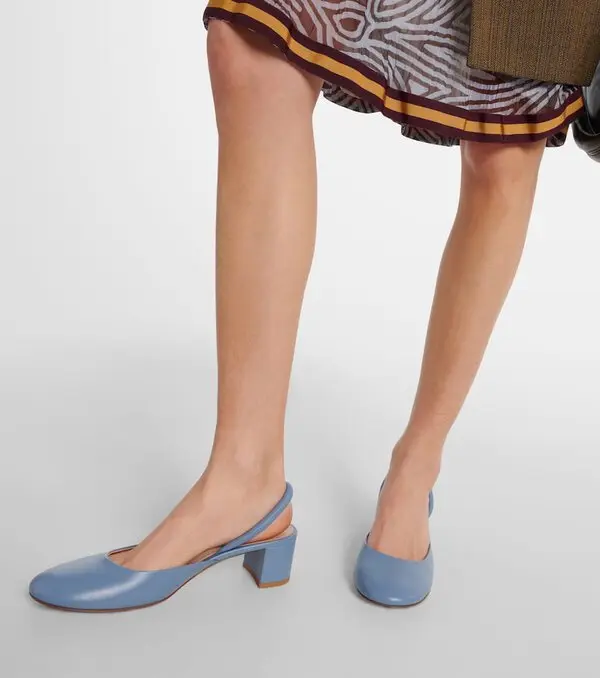 GIANVITO ROSSI Tivoli Leather Mules - Blue
