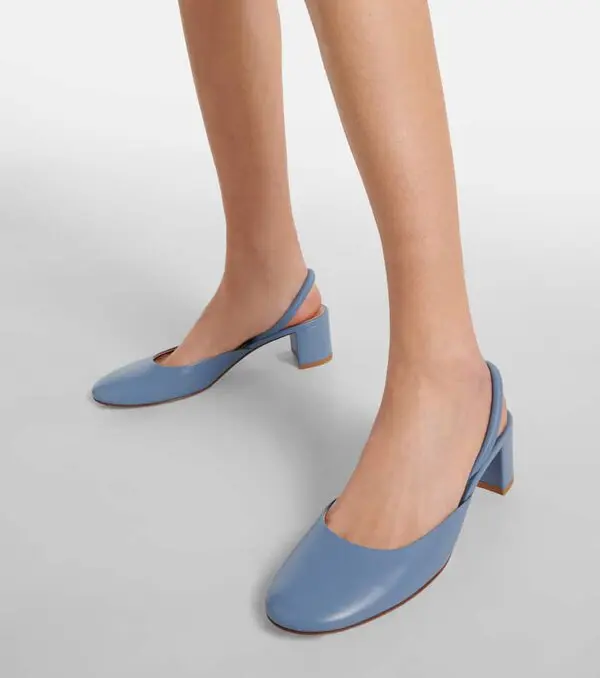 GIANVITO ROSSI Tivoli Leather Mules - Blue