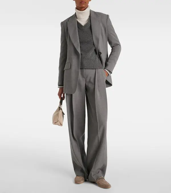 Brunello Cucinelli Wool Blazer - Grey